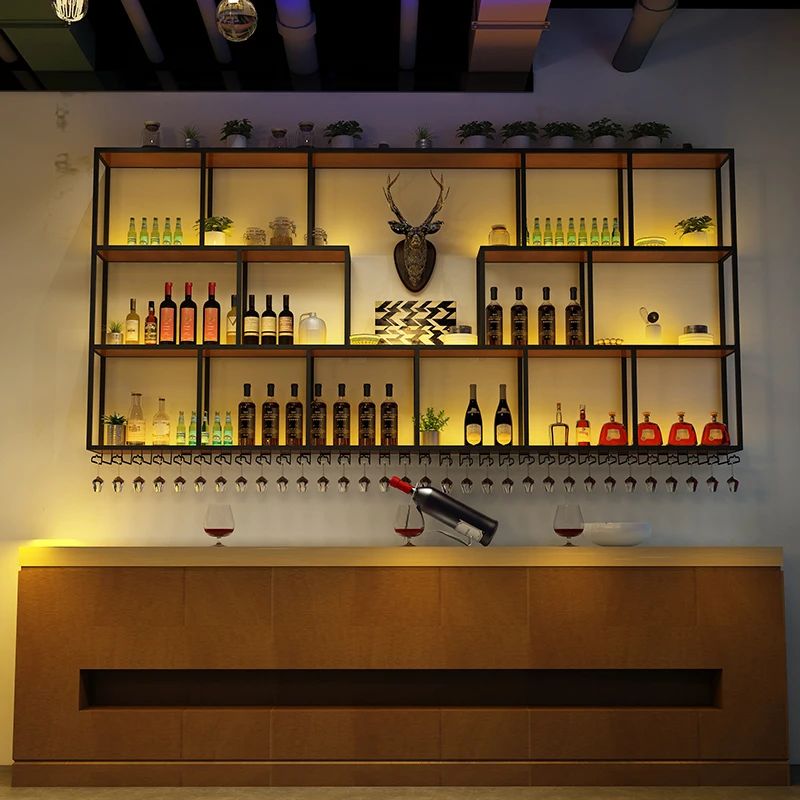 Customized-wine-cabinet-modern-and-minimalist-creative-shelf-wall ...
