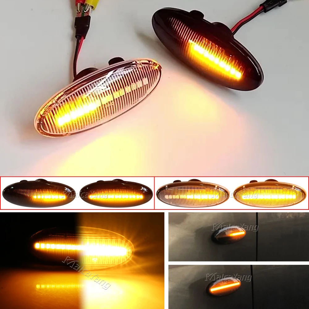 Dynamic Amber Side Marker Lamp LED Flowing Turn Signal Blinker Light ...