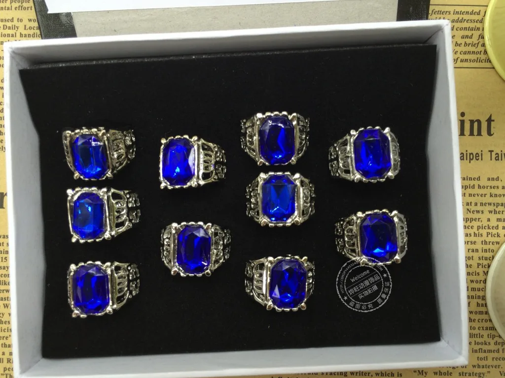 10 pz/set Anime Black Butler Ciel Phantomhive Cosplay Prop Set anello ...