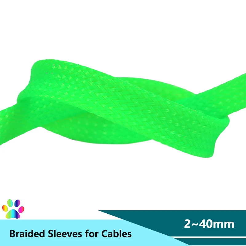 UV Green PET Braid Sleeves 2/4/6/8/10/12/14/16/20/25/30/40mm High ...