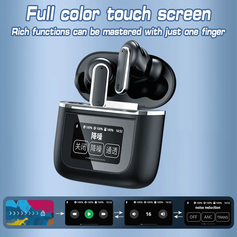 TWS-Wireless-Earphone-LED-Touch-Screen-ANC-In-ear-Bluetooth-Headphone ...