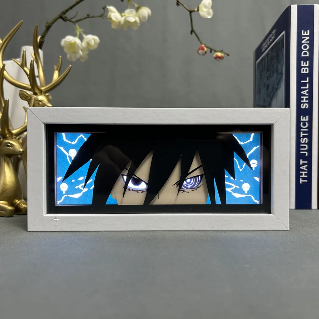 Periféricos de anime de NARUTO, figura de Itachi con luz LED, caja de ...
