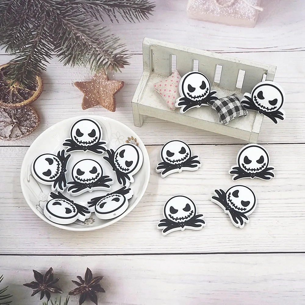 Chenkai-50PCS-Halloween-King-Beads-Silicone-DIY-Focal-Beads-BPA-Free-Infant-Chewable-Dummy ...