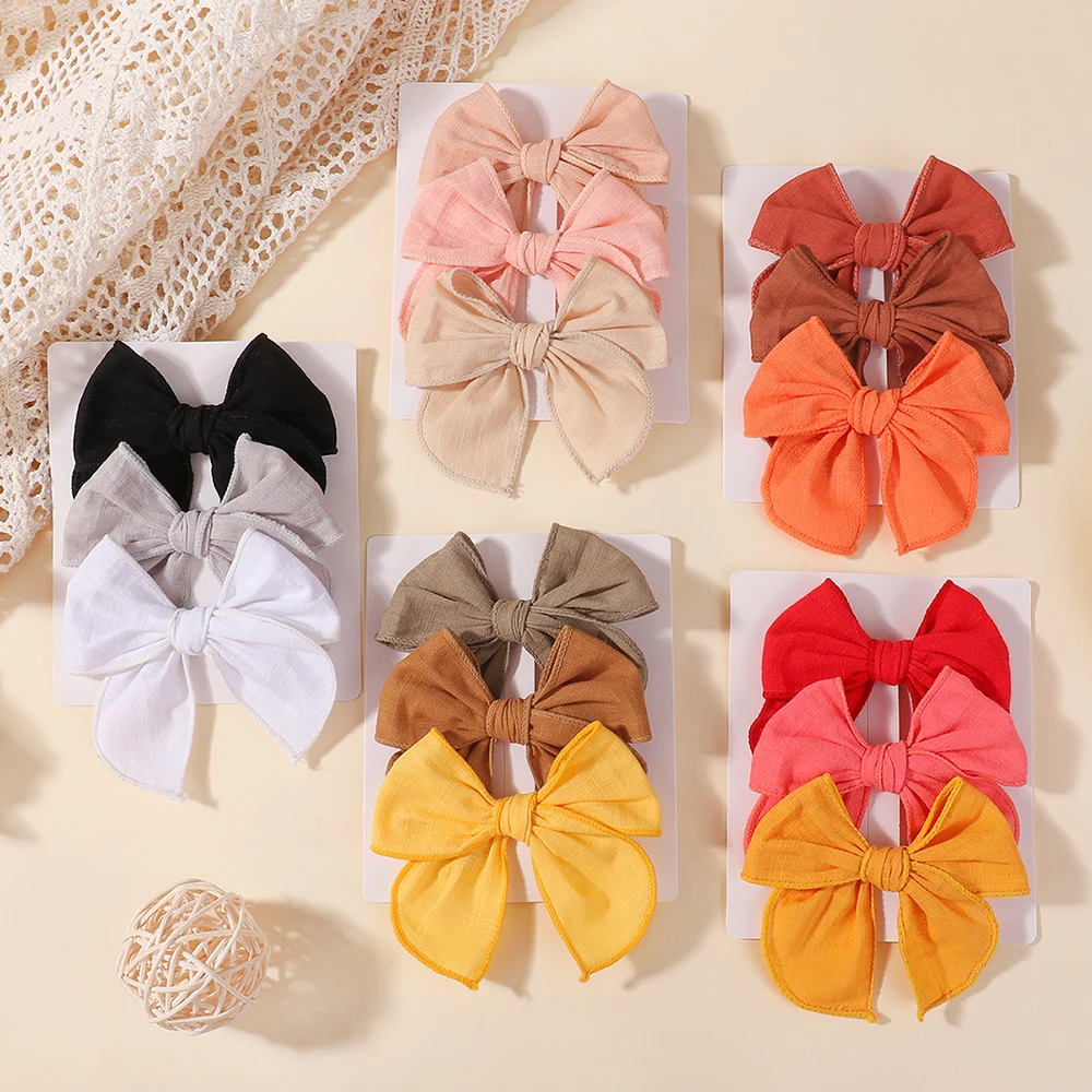 3Pcs/Set Handmade Cotton Cheer Bows Hair Accessories Large Bowknot Hair ...