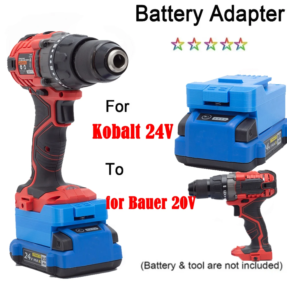 Battery-Adapter-Converter-For-Kobalt-24V-Lithium-Battery-to-for-Bauer ...