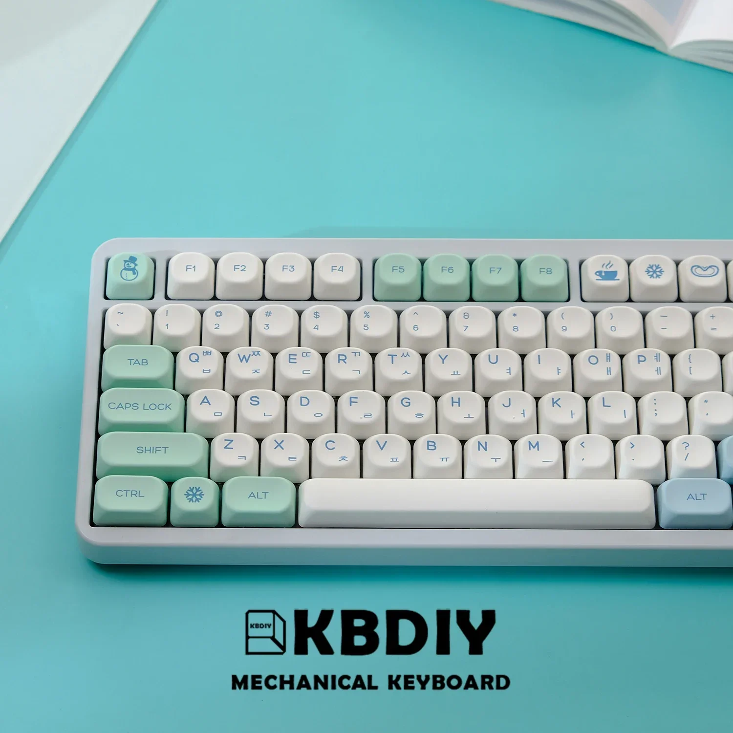 KBDiy 141 Keys/Set KOA Keycap PBT Korean Snow Mountain Keycaps Cute for ...