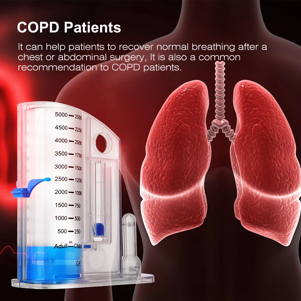 VIS 01 2 in 1 Child 2500ml Adult 5000ml Volumetric Breathing Trainer ...