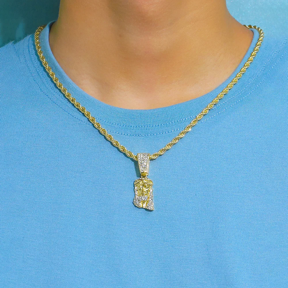 1PC-JESUS-Pendant-Necklace-Match-4mm-Rope-Chain-Shiny-Ideal-For ...