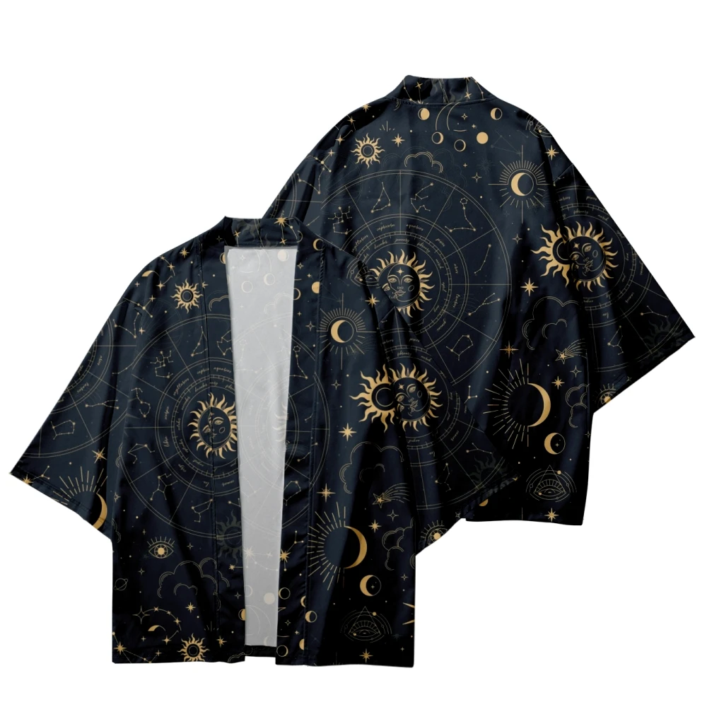 Men-And-Women-Japanese-Kimono-Moon-Star-Space-Printing-Japanese-Casual ...