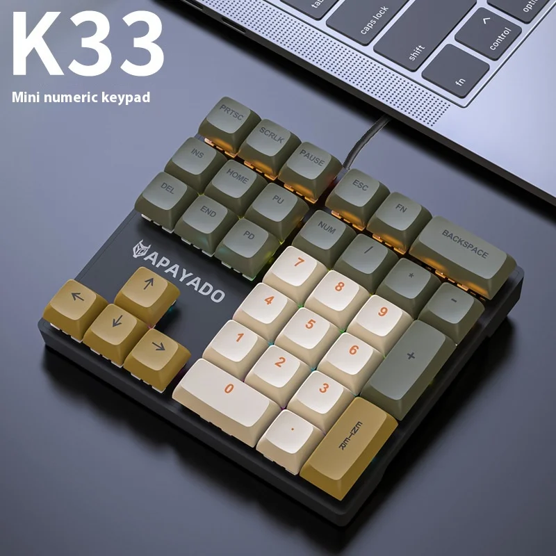 Apayado-K33-Numeric-Mechanical-Keyboard-33-Keys-Left-hand-PBT-Keycaps ...