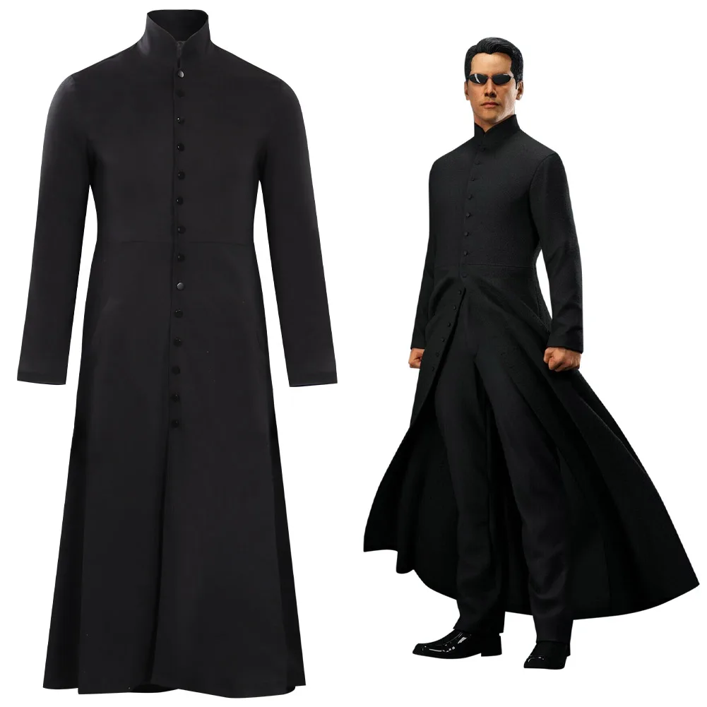 The Matrix Resurrections Neo Cosplay Costume Clothing Outfits Coat ...