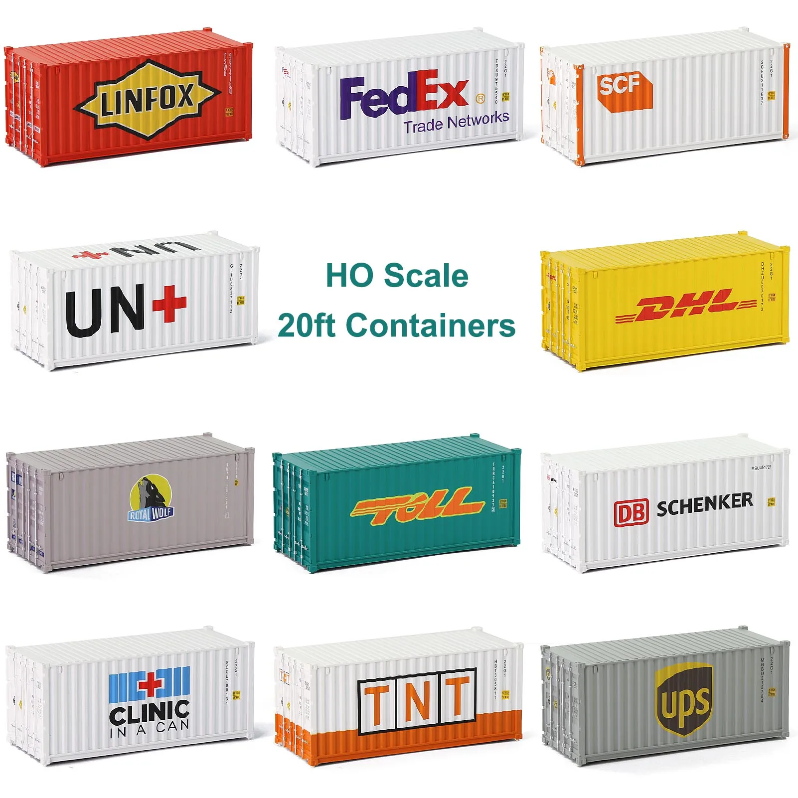Evemodel-HO-Scale-1-87-20ft-Shipping-Container-20-Cargo-Box-C8726-Pack ...