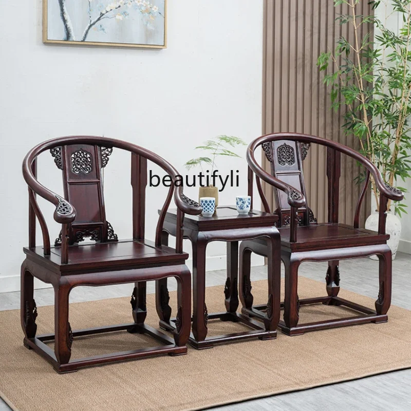 Palace-3-Piece-Solid-Wood-round-Backed-Armchair-Taishi-Chinese-Style ...