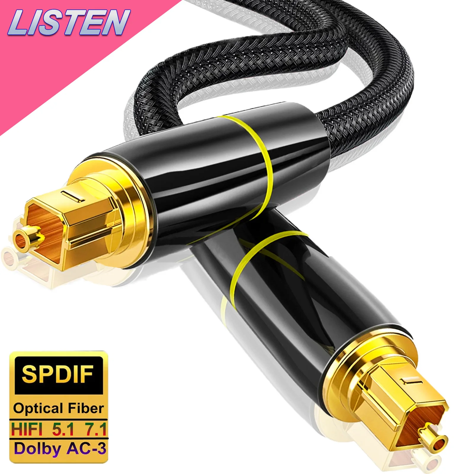 Digital-Audio-Optical-Fiber-Cable-Square-Audio-Cable-Toslink-SPDIF ...