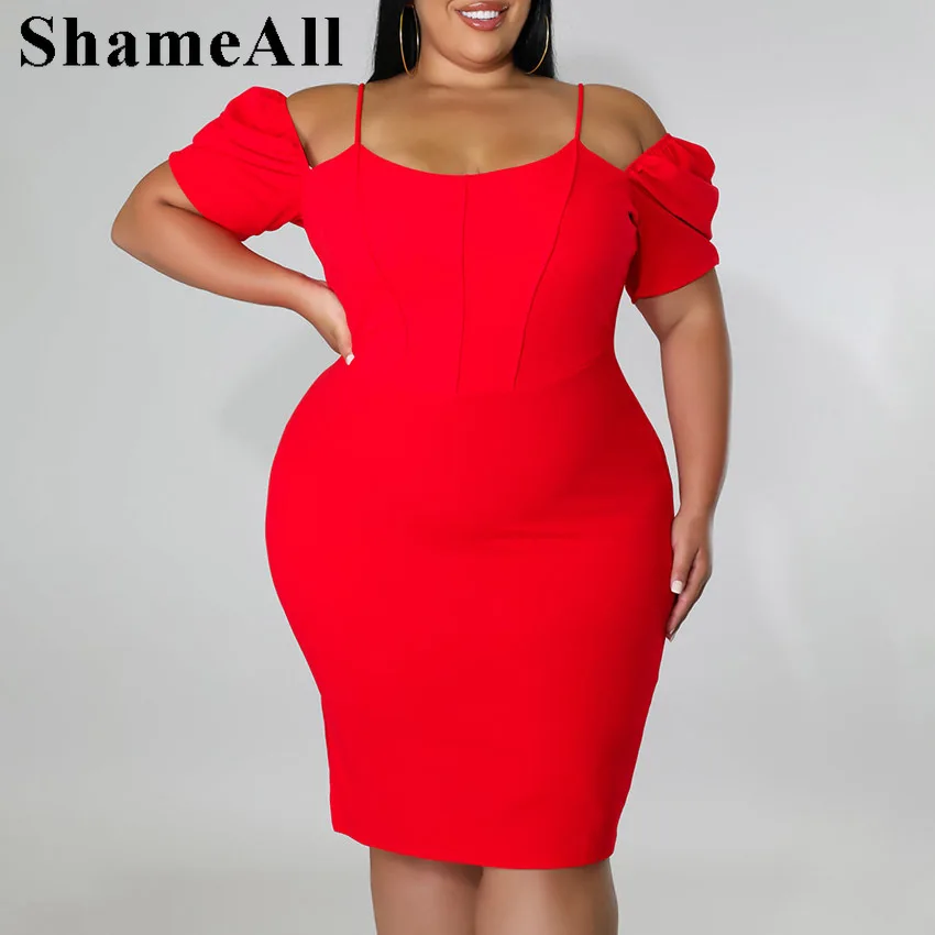 Plus Size Red Club Dresses