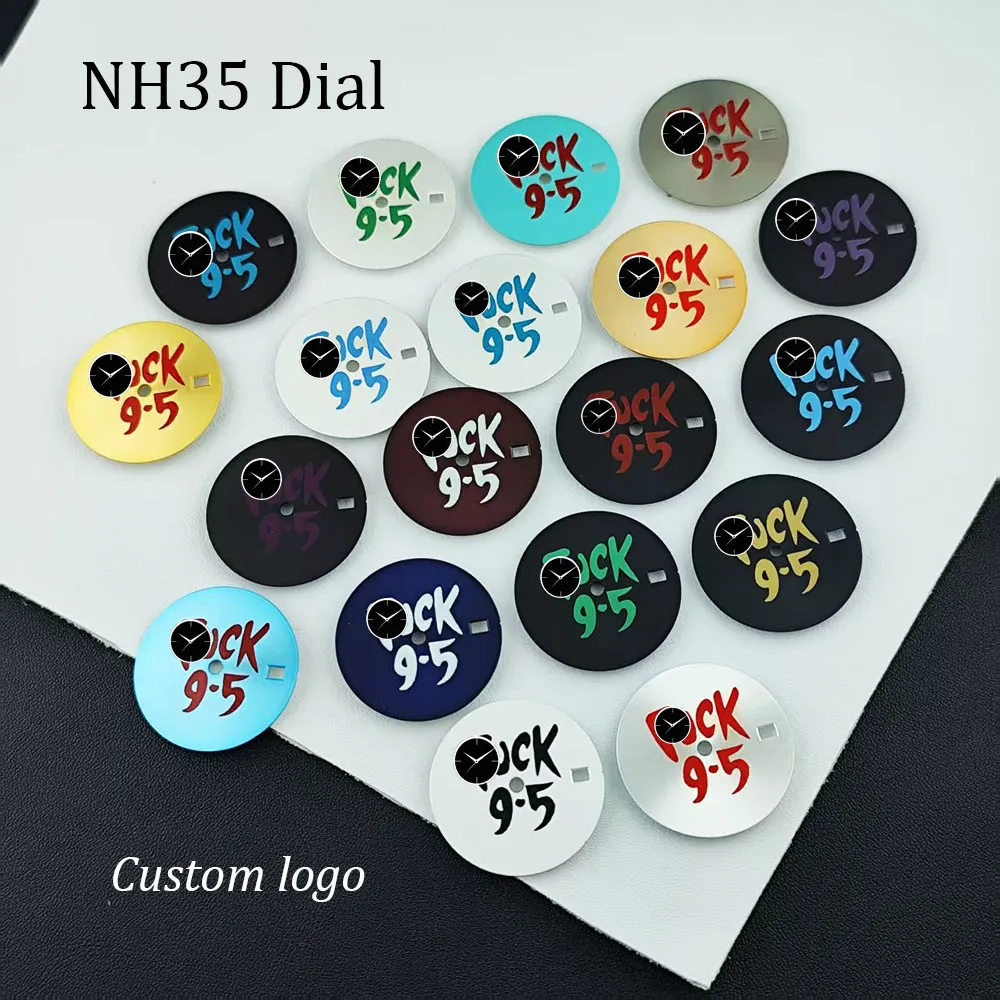 NH35 dial 9-5 date dial custom logo dial 28.5mm men's watch accessories ...