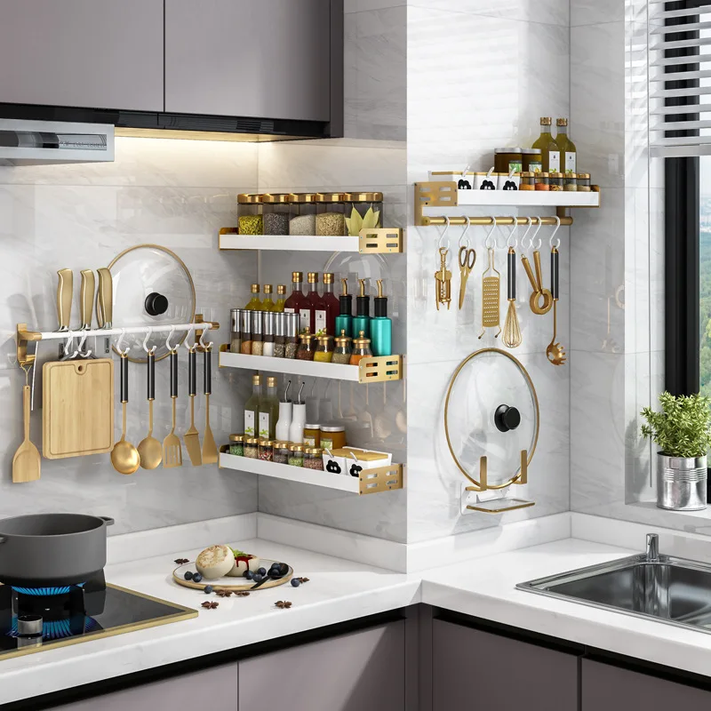 Kitchen-Spice-Organizer-Set-Punch-free-Wall-mounted-Racks-Space ...