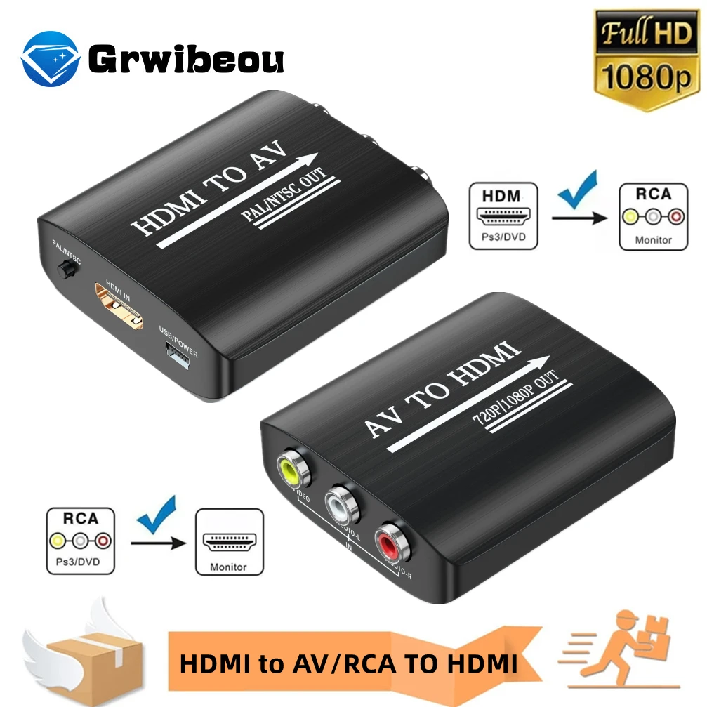 1080P-HDMI-compatible-TO-AV-RCA-CVSB-L-R-Video-Scaler-Adapter-HD-Video ...