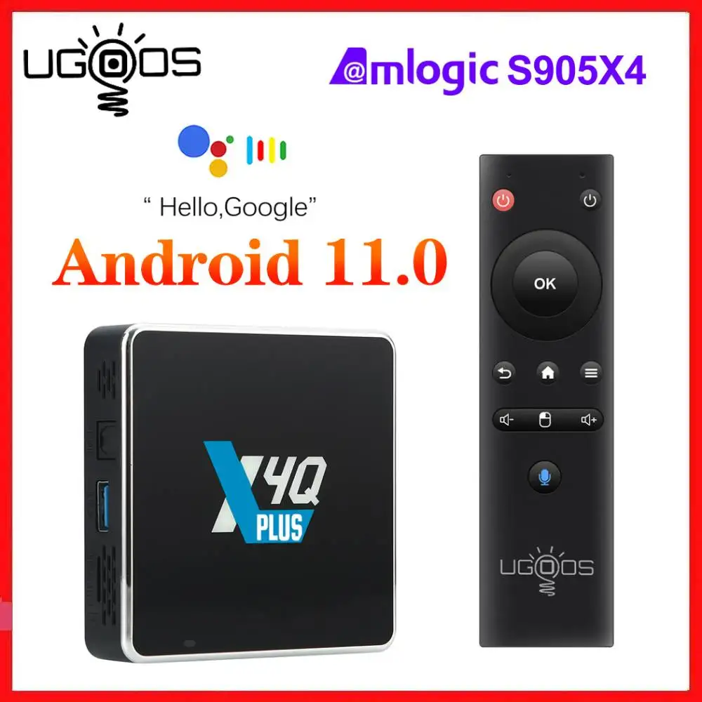 UGOOS X4Q Extra Plus Pro TV BOX Android 11.0 Amlogic S905X4 LPDDR4 AV1 CEC HDR 1000M BT5.1 X4Q ...