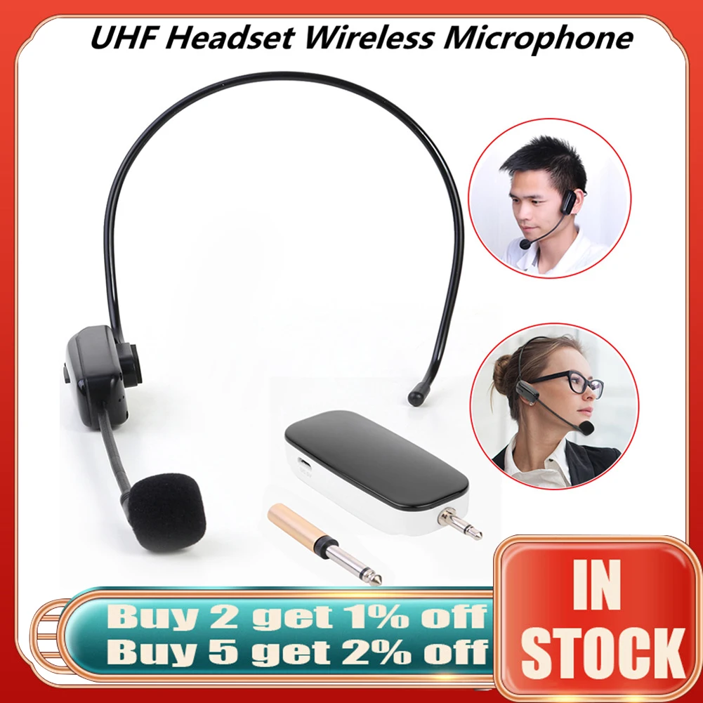 Wireless-Microphone-Headset-rofessional-Head-Wear-Mic-30M-Range-for ...