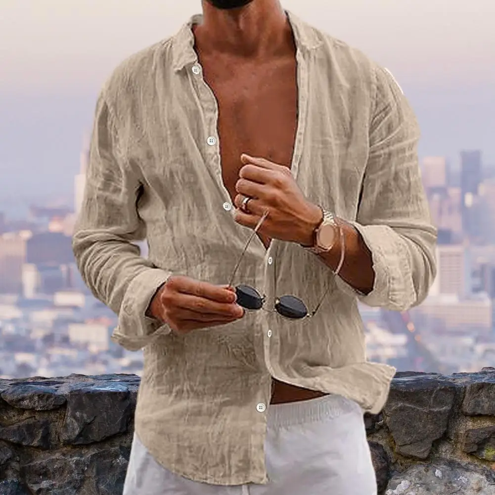 Men Shirt Tops Stylish Men's Lapel Long Sleeve Shirt with Pleated ...