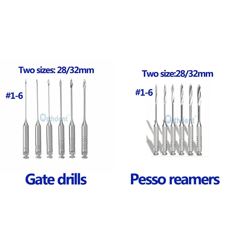 Orthdent-6-Pcs-Box-Dental-Gates-Drills-Endodontic-Pesso-Reamers-28-32 ...