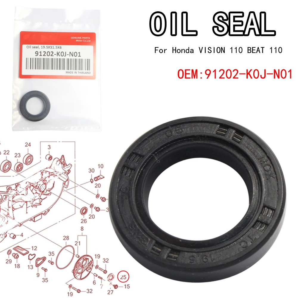 Left Crankcase Oil Seal For Honda Vision 110 Beat 110 91202 K0J N01 ...