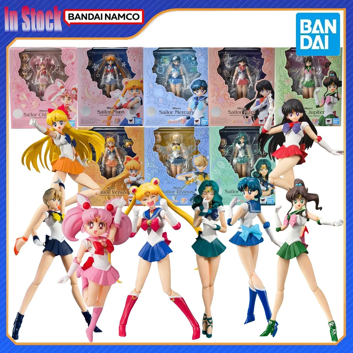 Bandai Original Sailor Moon figura de Anime SHFChibi Moon Sailor Moon ...