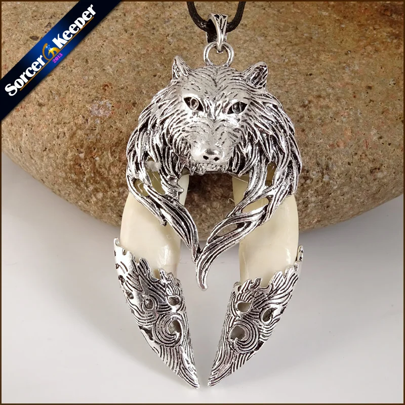 Men-s-Horde-Amulet-Necklace-Tibetan-Amulet-Fangs-Real-Bone-Natural ...