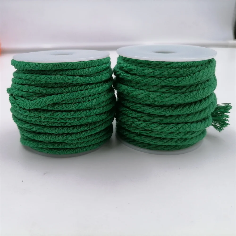 3mm-4mm-10-20meters-Roll-Emerald-Green-Cotton-Cord-Crafts-Twine-Macrame ...