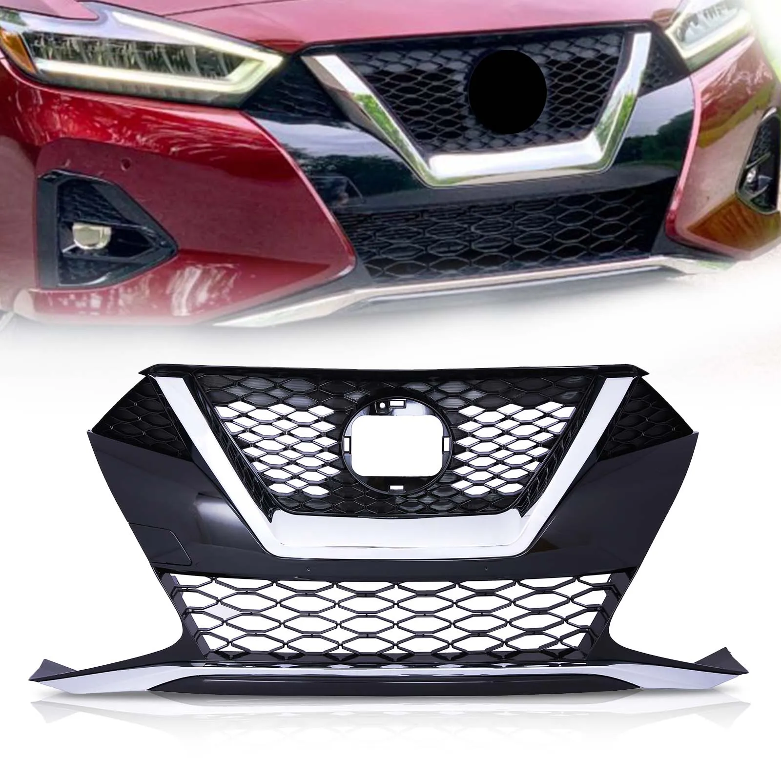 Bumper Grille W/Chrome Trim Assembly For Nissan Maxima 2019 2020 2021 ...