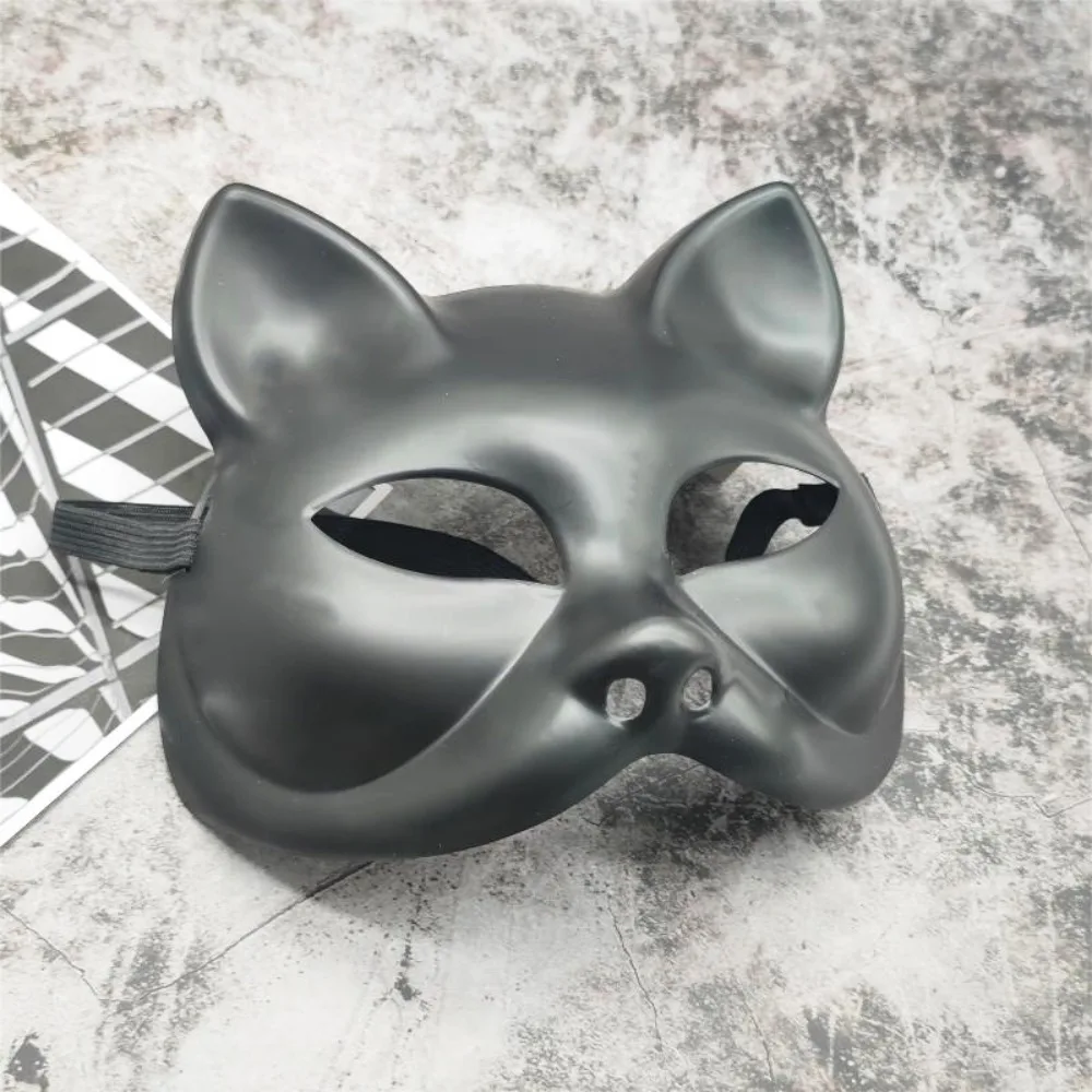 Half-Face-Cat-Cosplay-M-scara-para-Homens-e-Mulheres-Festa-de-Halloween ...