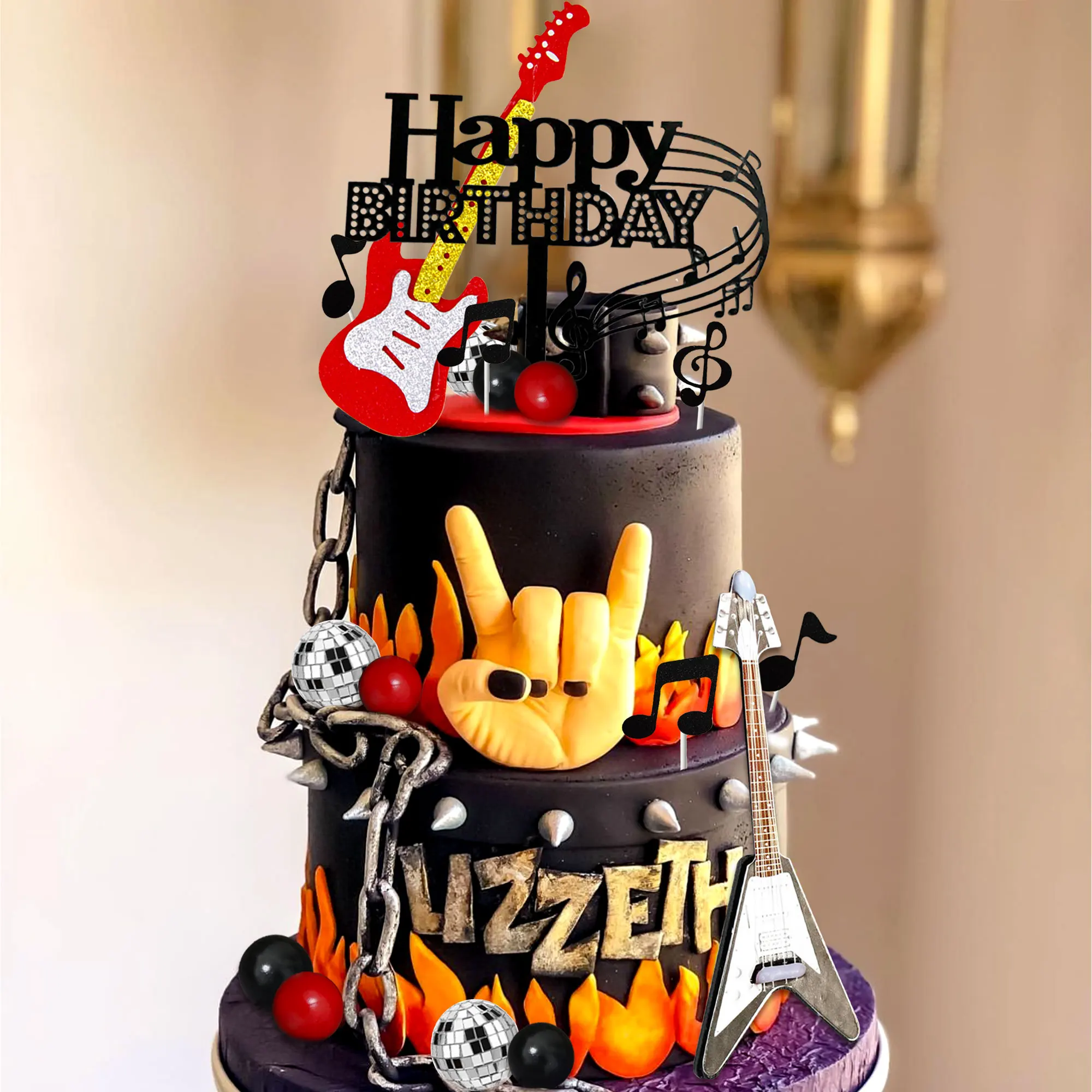 Acoustic Guitar Cake Topper, Guitar Cake Topper,electric Bass Cake