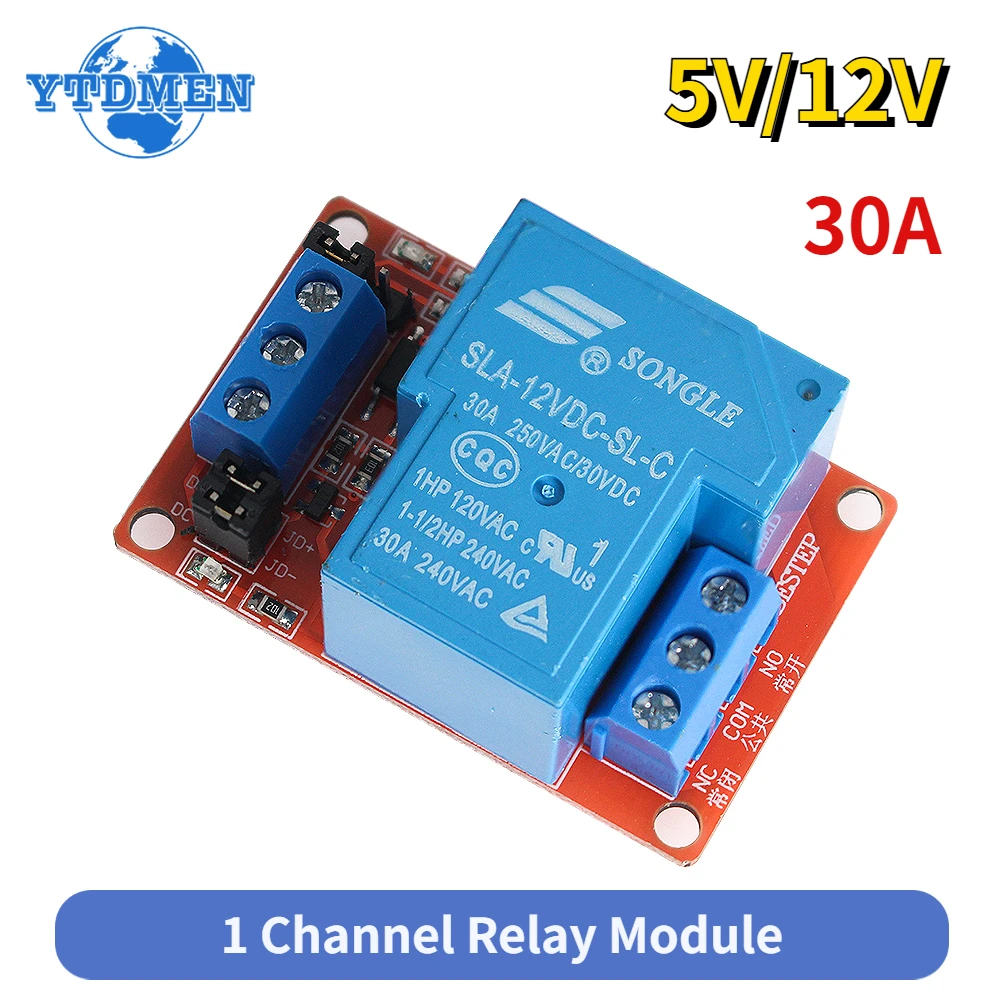 1PCS 5V 12V Isolation Relay Module High/low Level Trigger 30A 1 Channel ...
