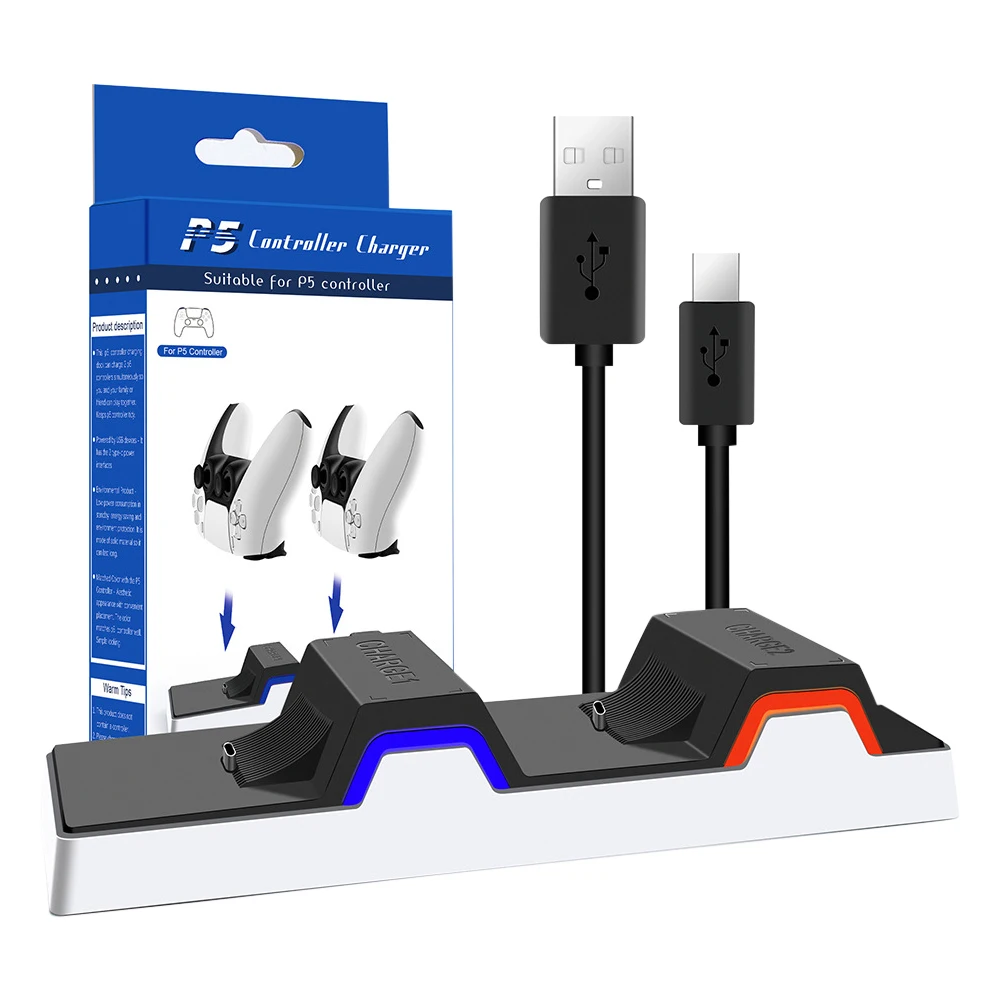 PS5-Game-Controller-Charger-Base-Dual-Charging-Port-LED-Indicator ...