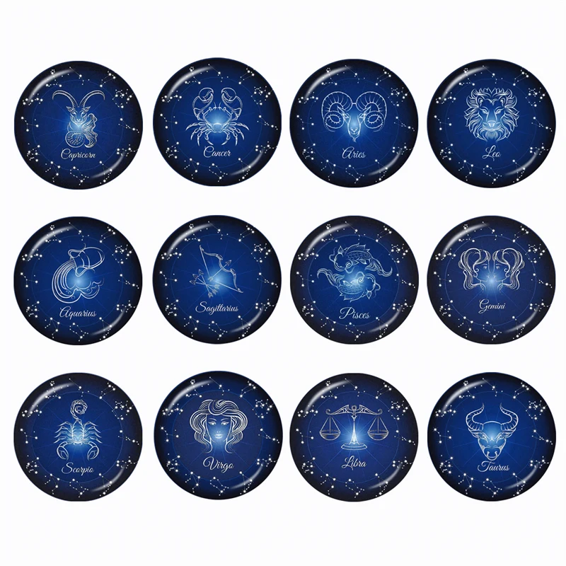 Charm-12-Zodiac-Signs-Constellation-12mm-15mm-16mm-18mm-20mm-25mm-Round ...