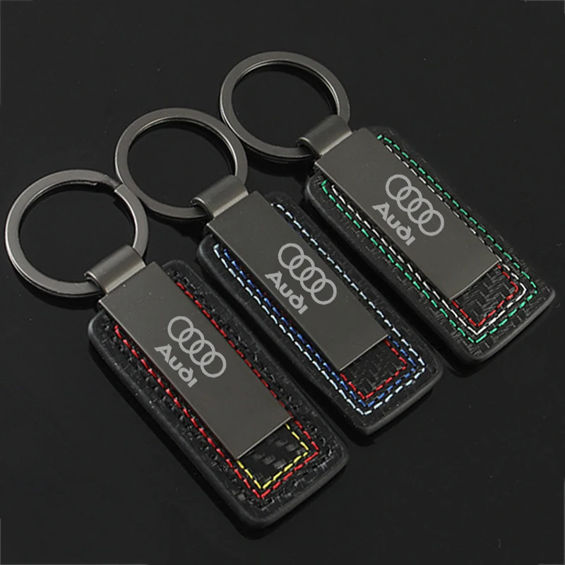 Leather-Car-Logo-Key-Chains-Key-Rings-Holder-for-Audi-Sline-RS-A1-A4L ...