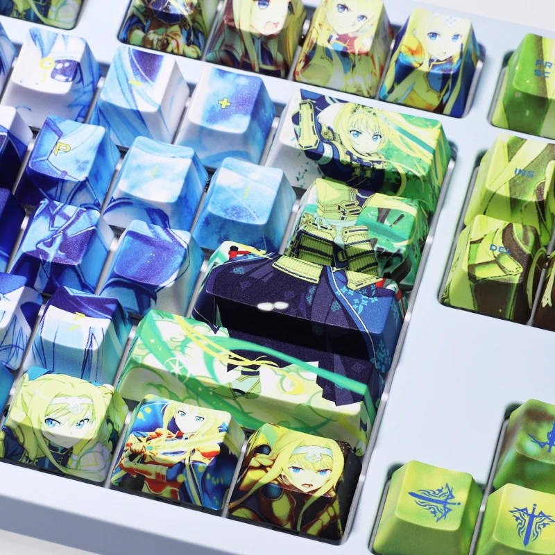 Anime SAO Asuna Theme 108 Keycaps For Mechanical Keyboard Cherry MX ...