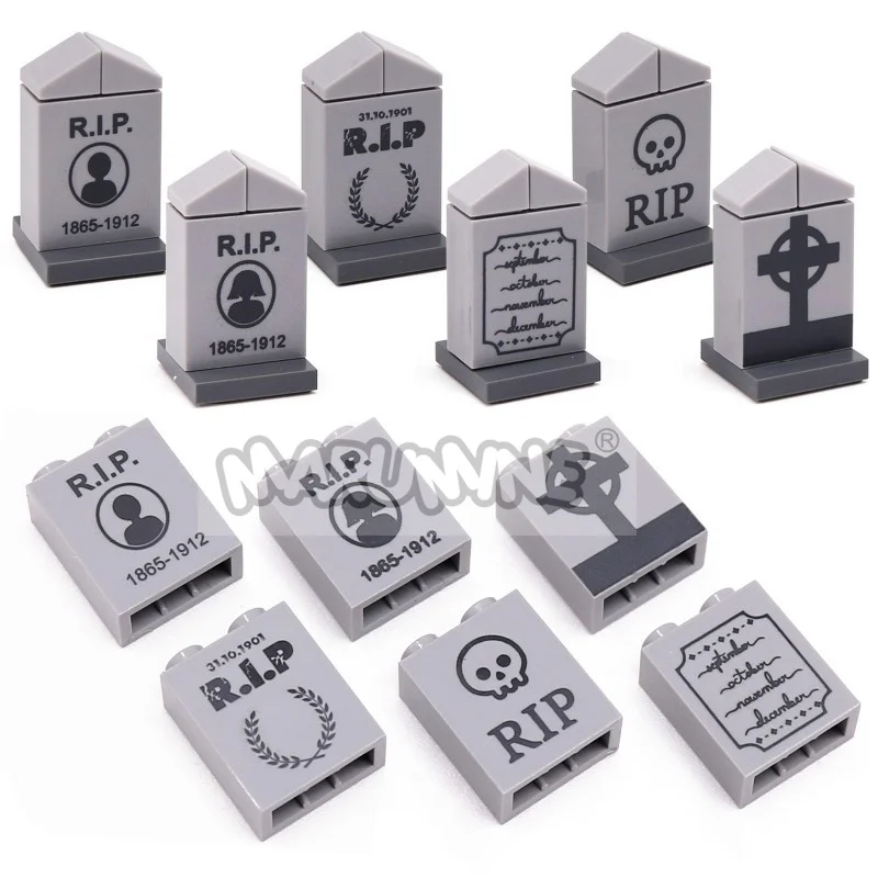 Marumine-MOC-Halloween-Building-Blocks-Impress-o-DIY-Tombstone-Cemit ...