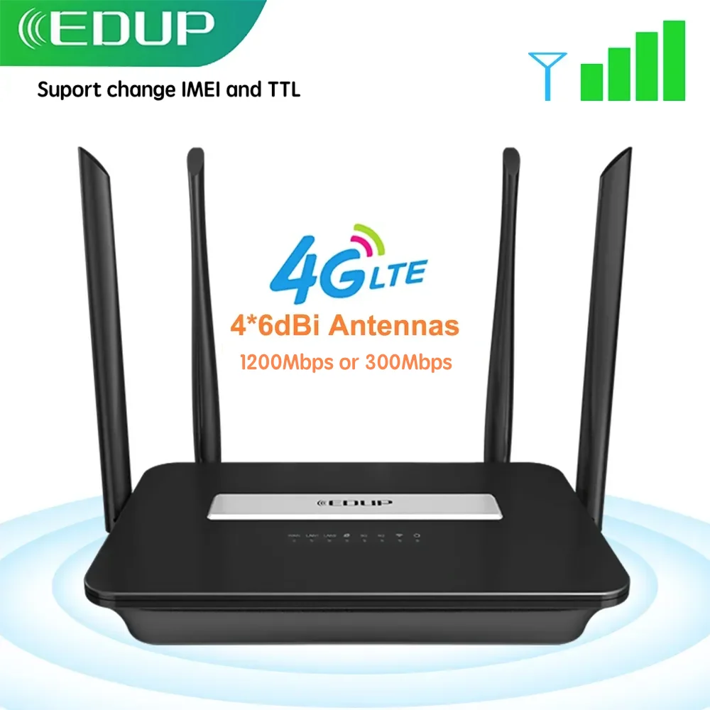 EDUP-4G-LTE-Router-1200Mbps-or-300Mbps-Home-Hotspot-4G-WiFi-Router-RJ45 ...