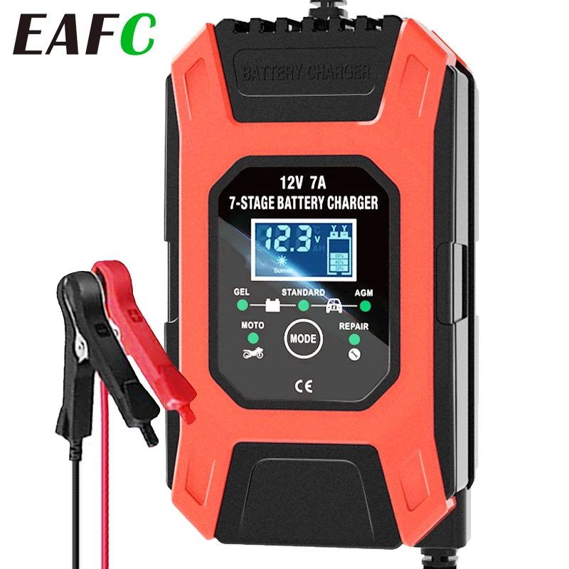 12v 7a Digital Display Car Battery Charger 7-stage Intelligent Power ...