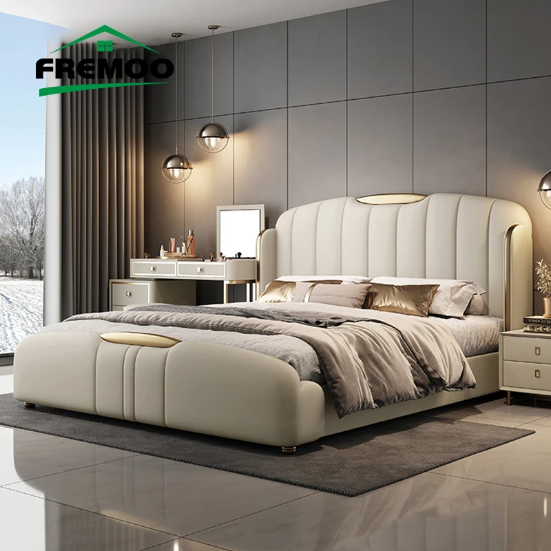 Light-Luxury-Bed-Frame-King-High-Quality-Lit-2-Personnes-Moderne-Disign ...