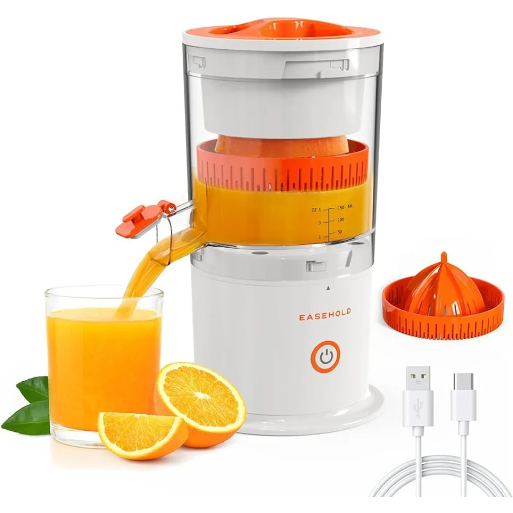 Electric-Citrus-Juicer-Portable-Juicer-Rechargeable-with-2-Juicer-Cones ...
