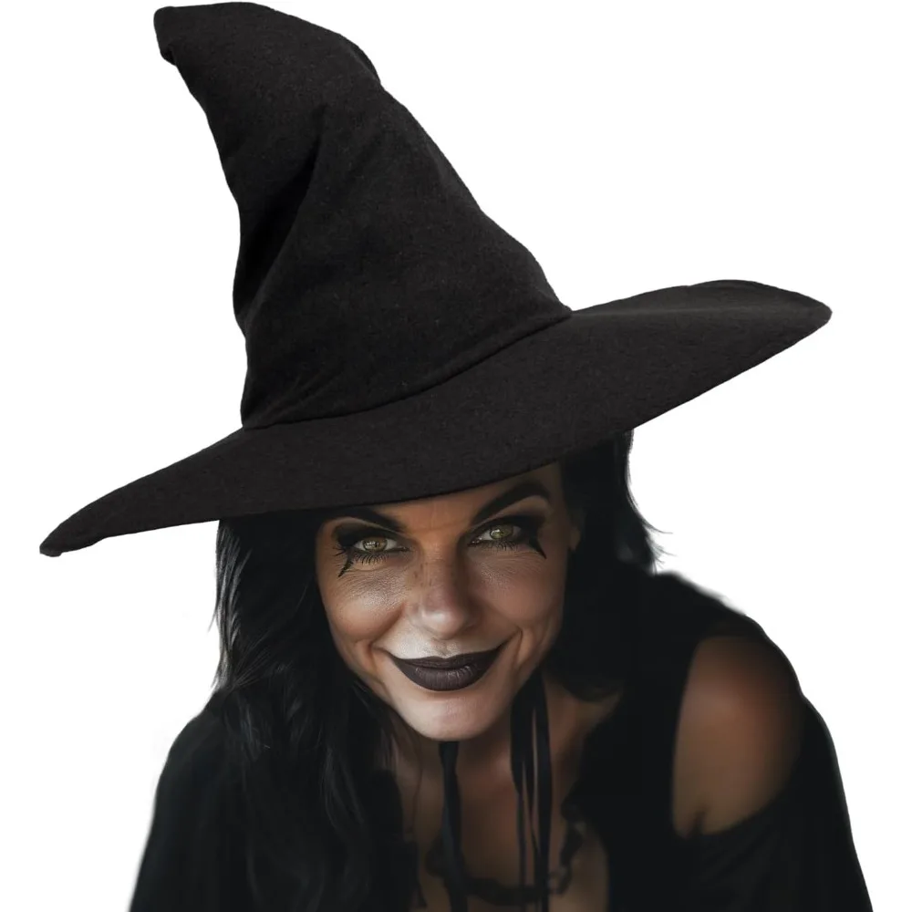 Sombreros-de-bruja-con-pliegues-negros-para-Halloween-sombrero-de-Mago ...