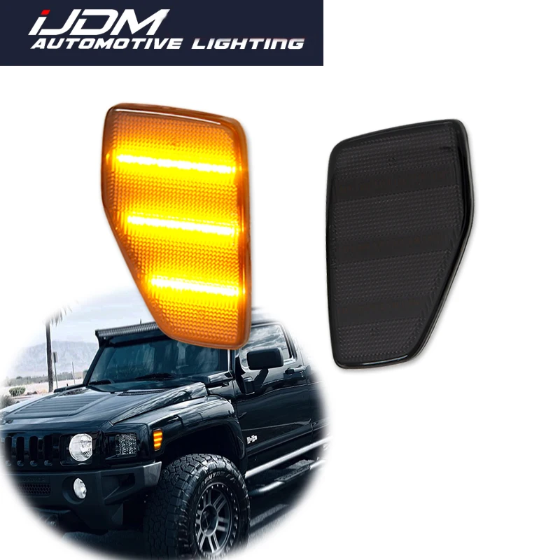 For-Hummer-H3-H3T-Triple-Row-LED-Strip-Front-Fender-Side-Marker-Lights ...