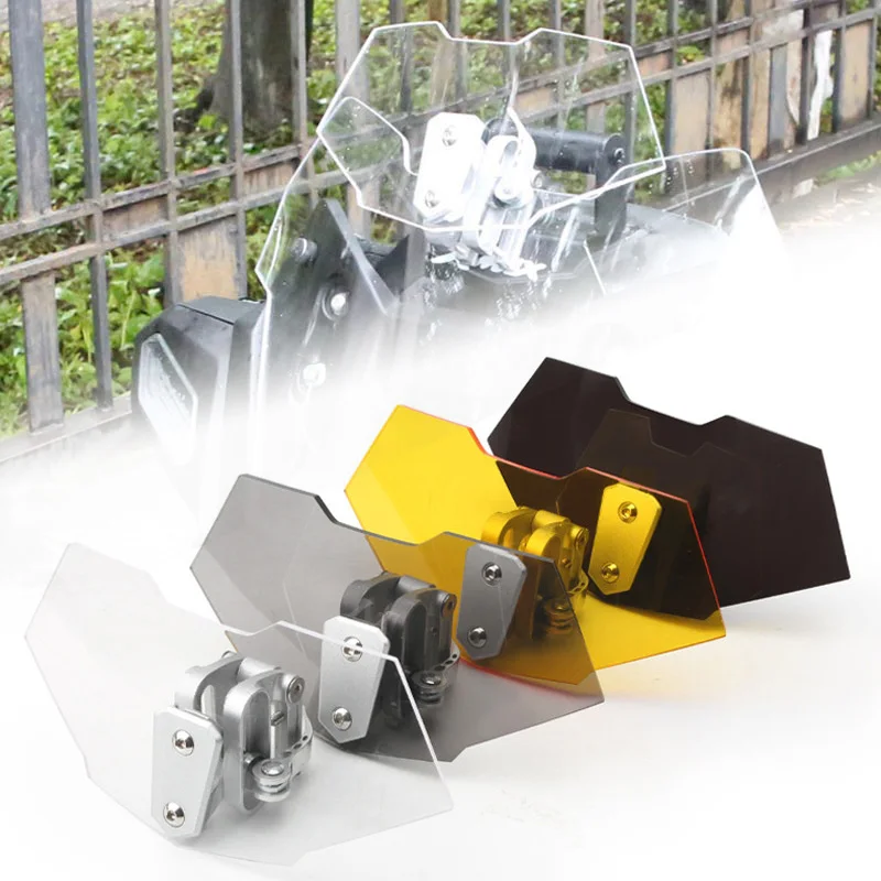 Motorcycle-Adjustable-Clip-On-Windshield-Extension-Spoiler-Airflow-Wind ...