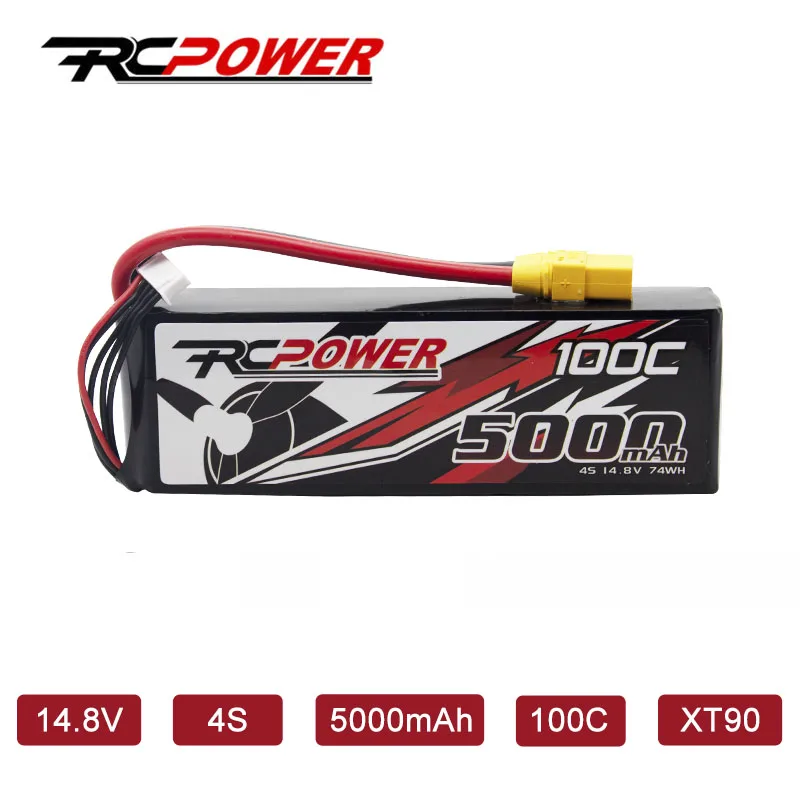 RCPOWER-4S-Lipo-Battery-14-8V-5000mAh-100C-With-XT90-Plug-For-RC ...