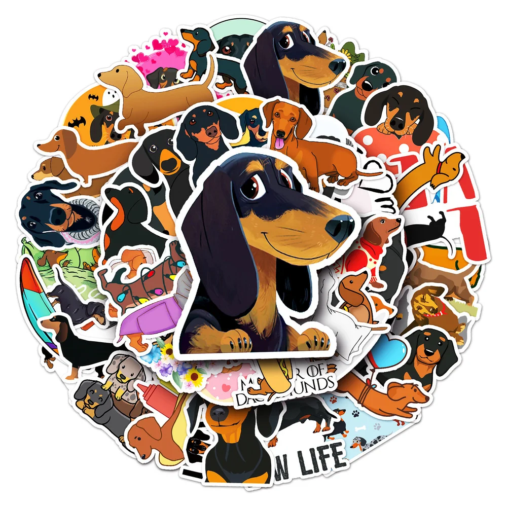 10-50Pcs-New-Dachshund-Doodle-Cartoon-Anime-Sticker-For-Laptop ...