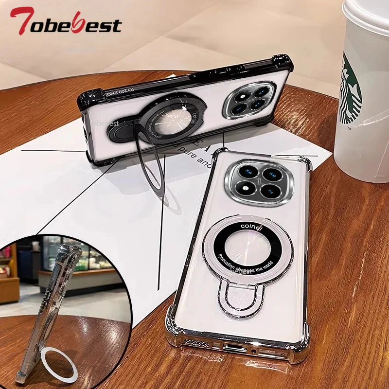 Shockproof Magnetic Magsafe Silicone Case with Bracket for Redmi Note ...