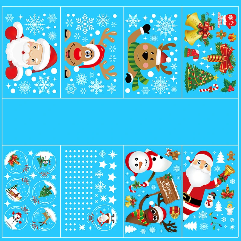Christmas Window Sticker Double Side Electrostatic Sticker Windows ...